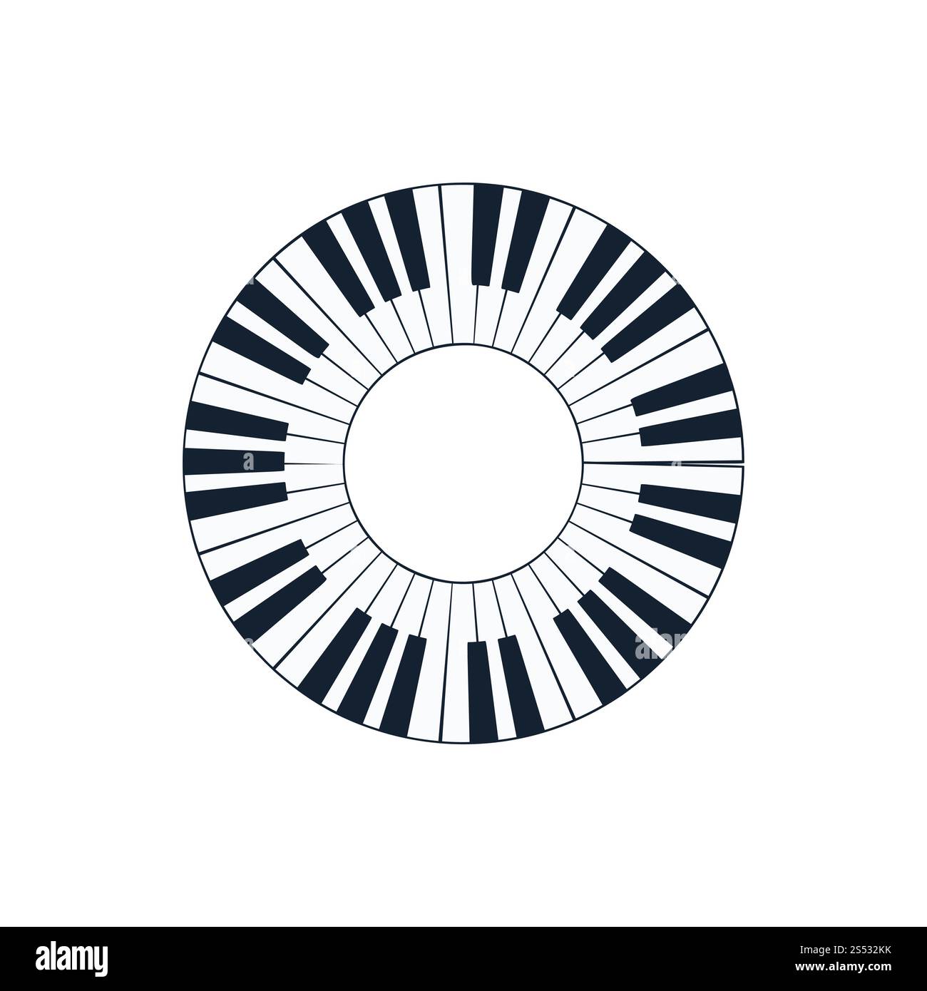 Piano circle keyboard icon. Flat color design. Vector illustration Stock Photo - Alamy