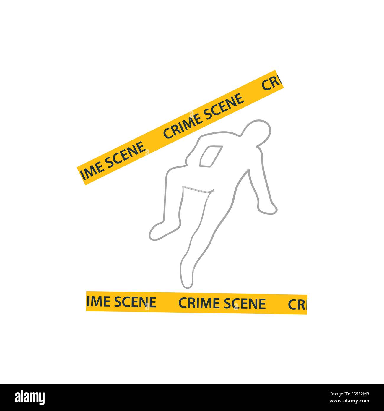 Crime scene icon. Flat color design. Vector illustration Stock Photo ...