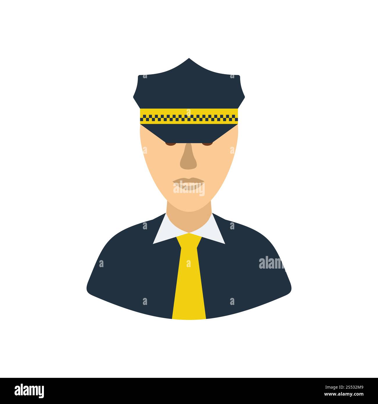 Taxi driver icon. Flat color design. Vector illustration Stock Photo ...