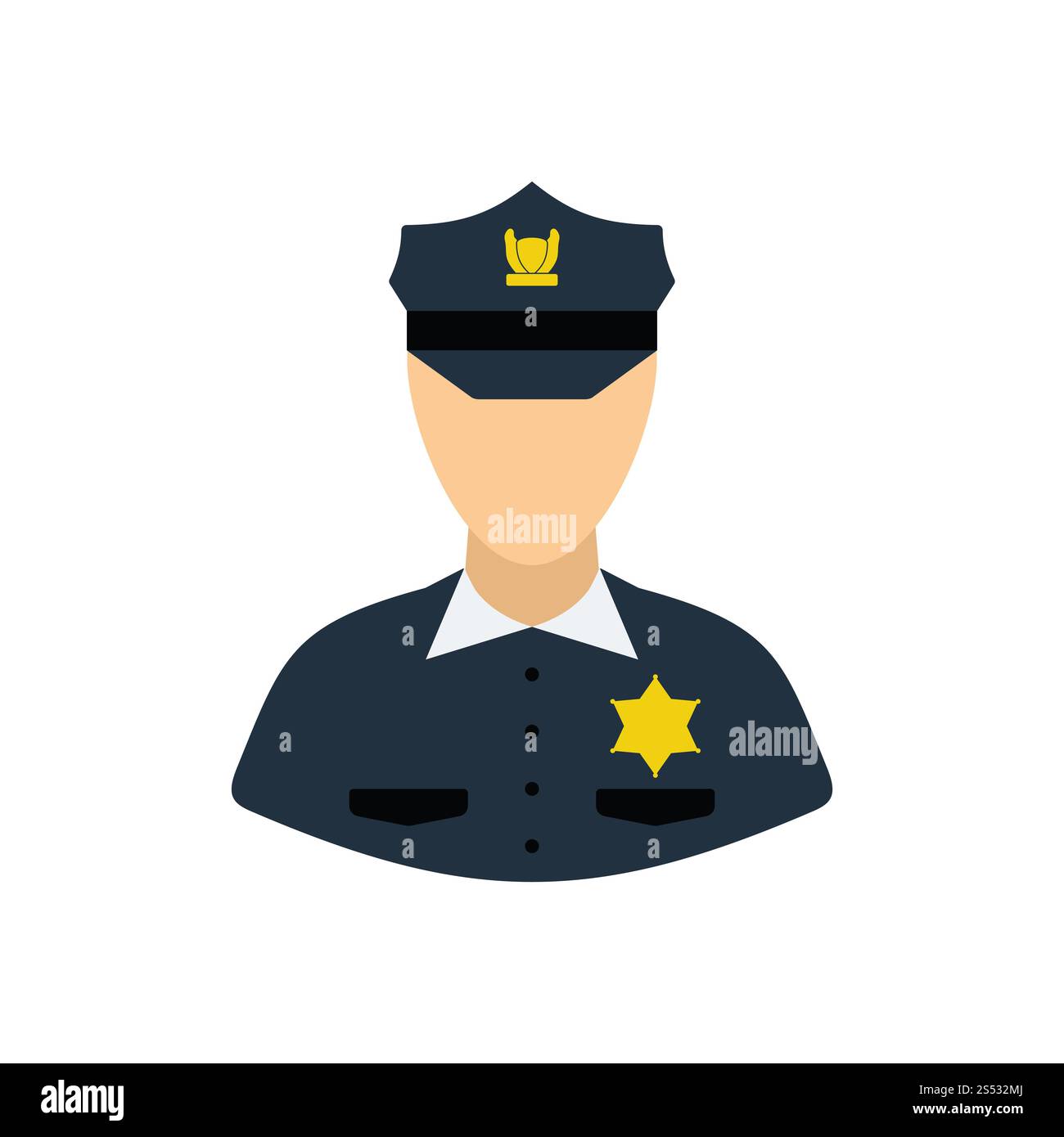 Policeman icon. Flat color design. Vector illustration Stock Photo - Alamy