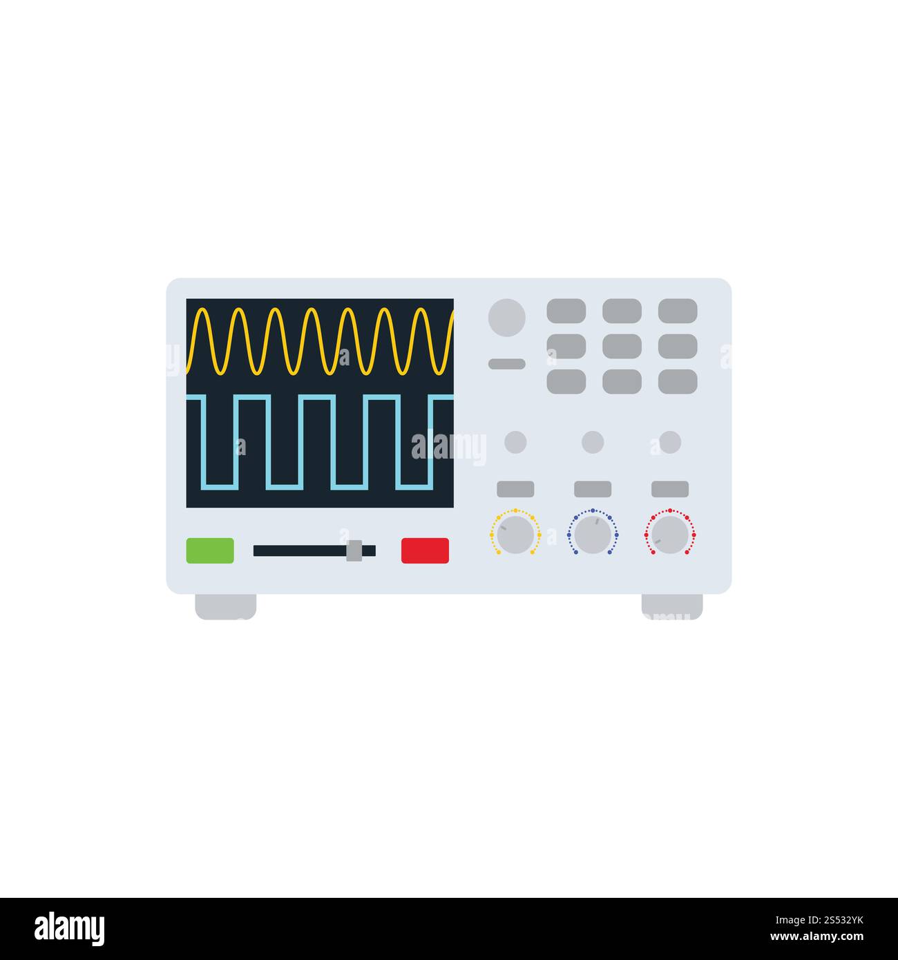 Oscilloscope icon. Flat color design. Vector illustration Stock Photo ...