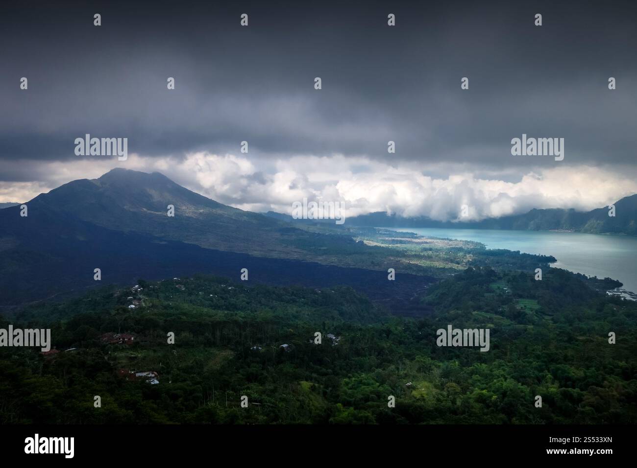 Gunung batur volcano and lake in Bali, Indonesia. Gunung batur volcano ...