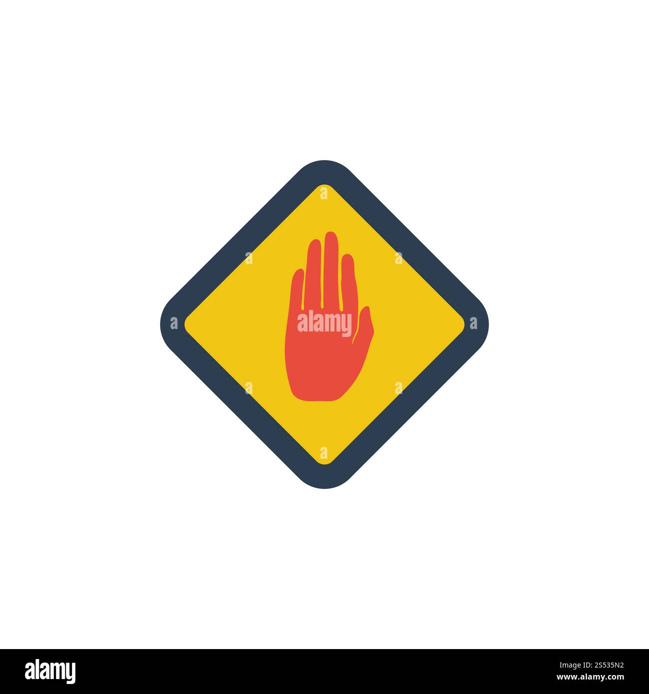 Icon of Warning hand. Flat design. Vector illustration Stock Photo - Alamy