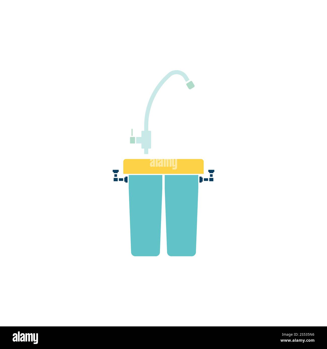 Water filter icon. Flat color design. Vector illustration Stock Photo ...