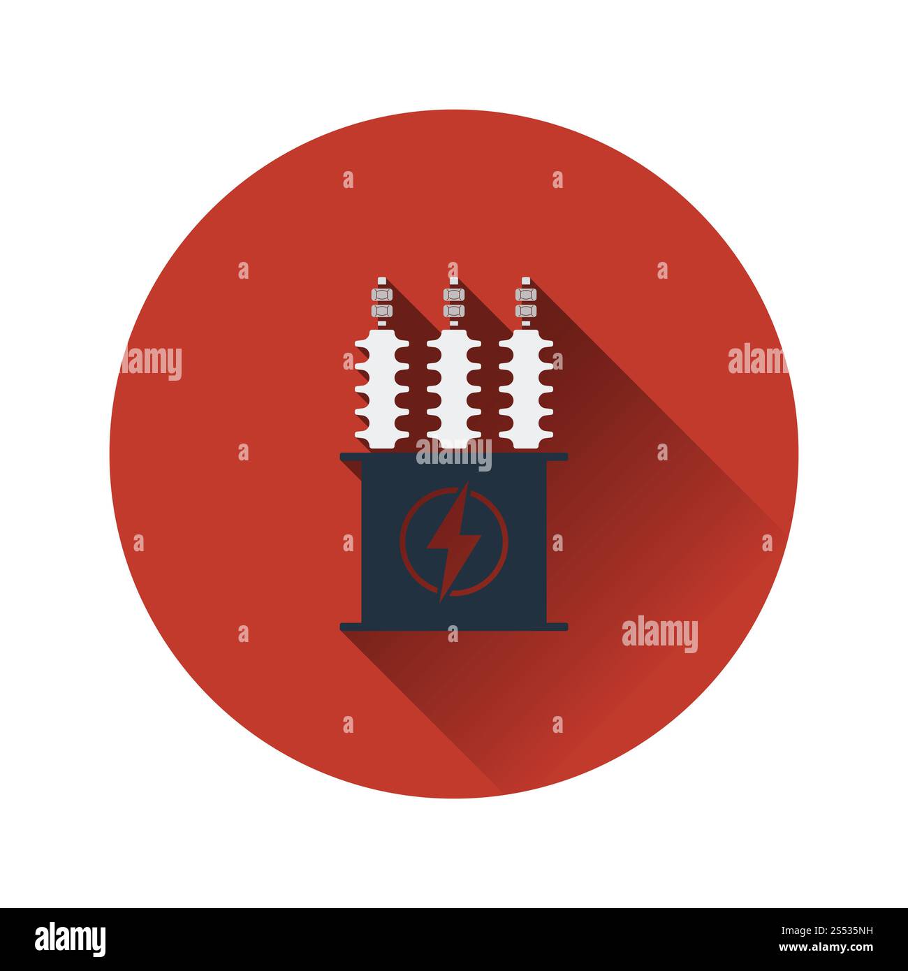 Electric transformer icon. Flat color design. Vector illustration Stock ...
