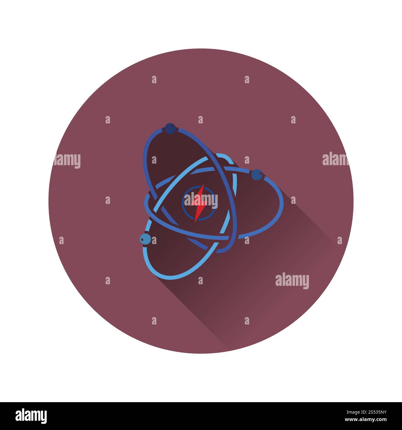 Atom energy icon. Flat color design. Vector illustration Stock Photo - Alamy