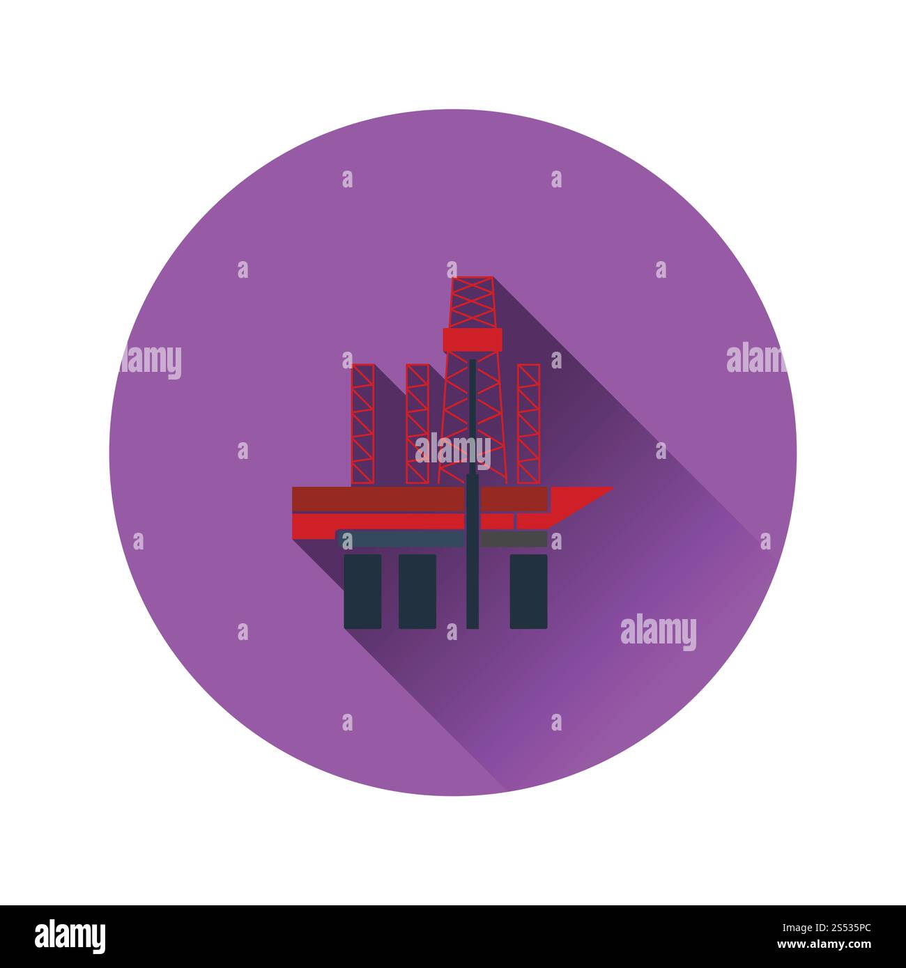 Oil sea platform icon. Flat color design. Vector illustration Stock ...