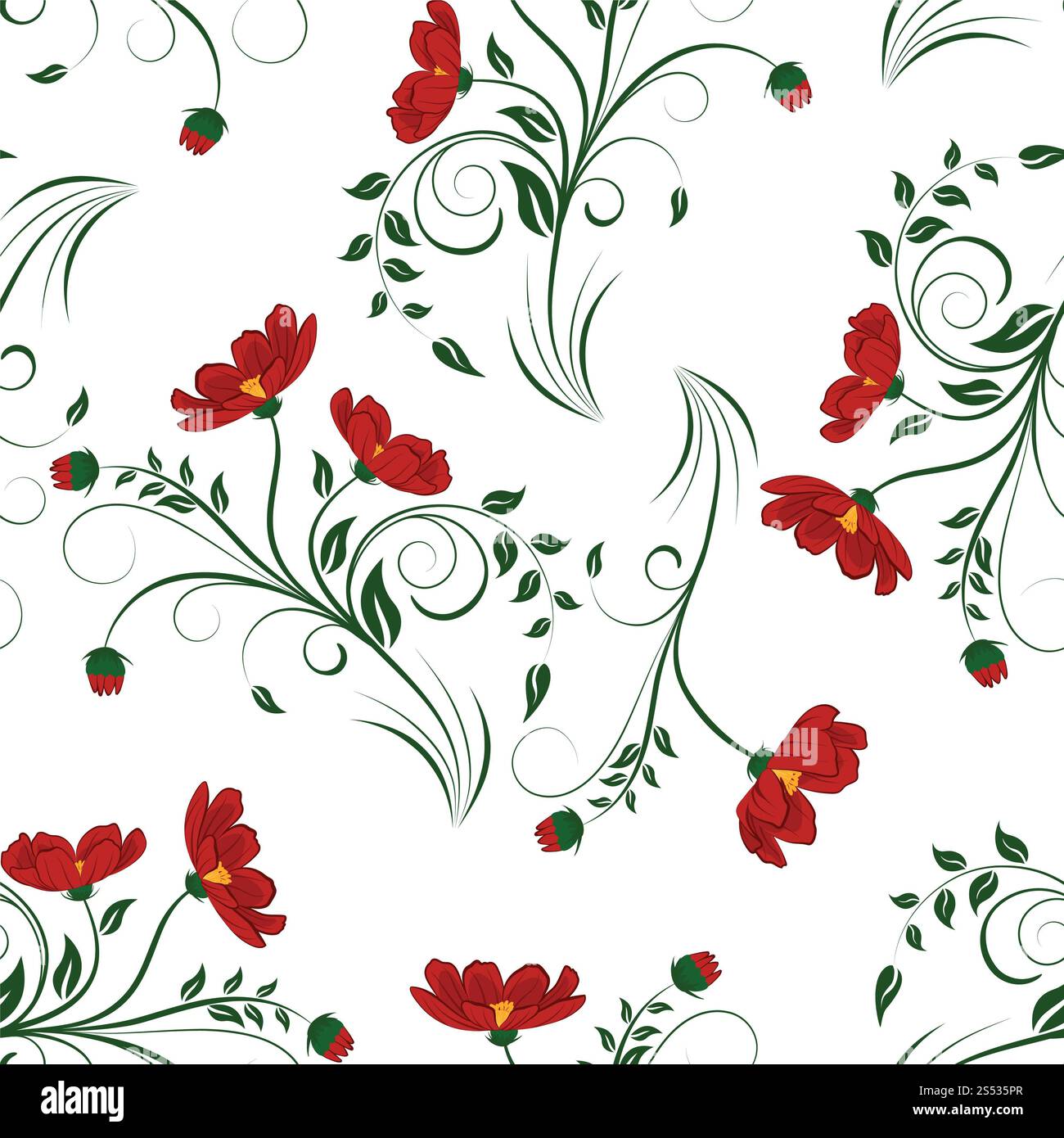 Seamless vector floral pattern. For easy making seamless pattern just ...