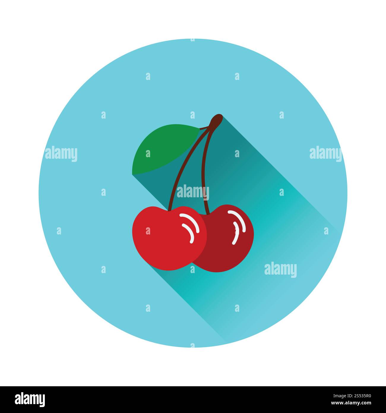 Flat design icon of Cherry in ui colors. Vector illustration Stock ...