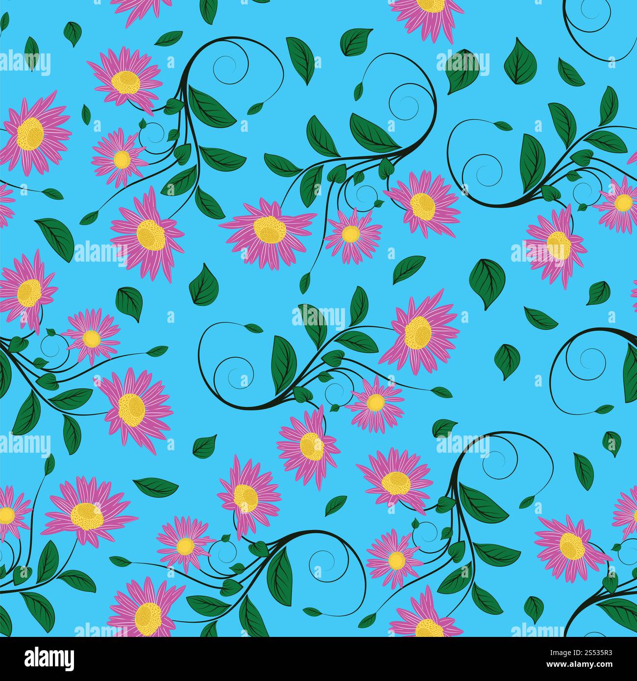 Seamless vector floral pattern. For easy making seamless pattern just ...