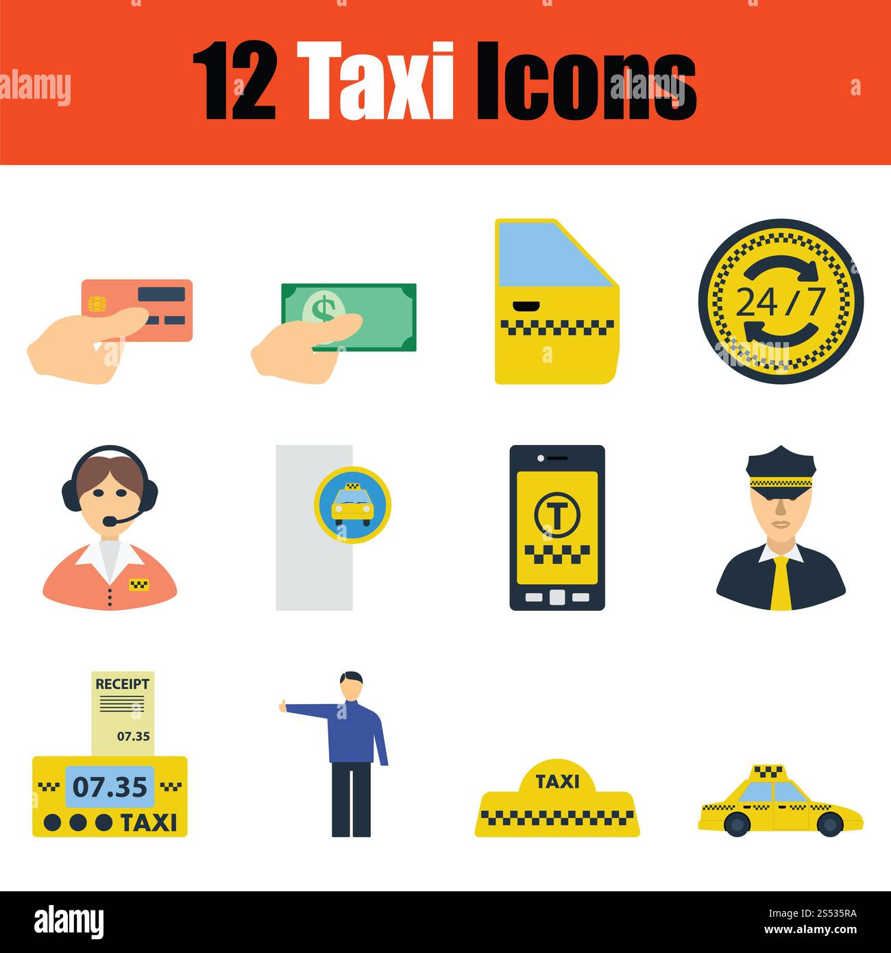 Taxi drive illustration vector hi-res stock photography and images - Alamy