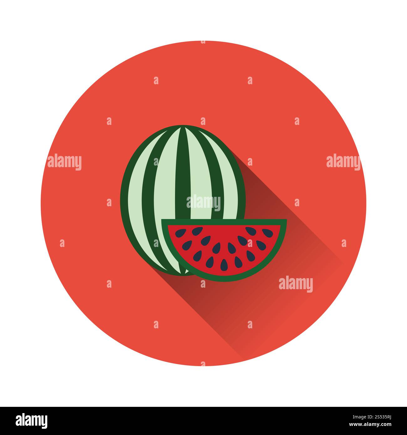 Flat design icon of Watermelon in ui colors. Vector illustration Stock ...