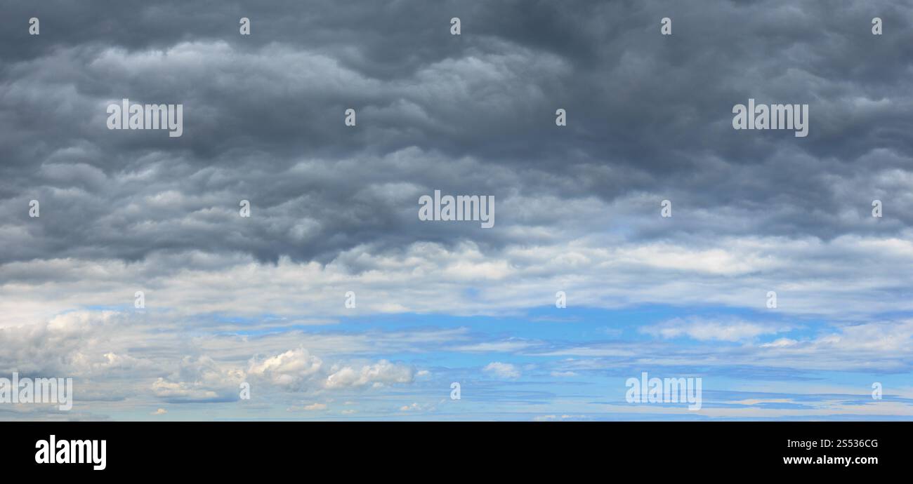 Summer weather changing overcast sky background. Overcast rainy clouds ...
