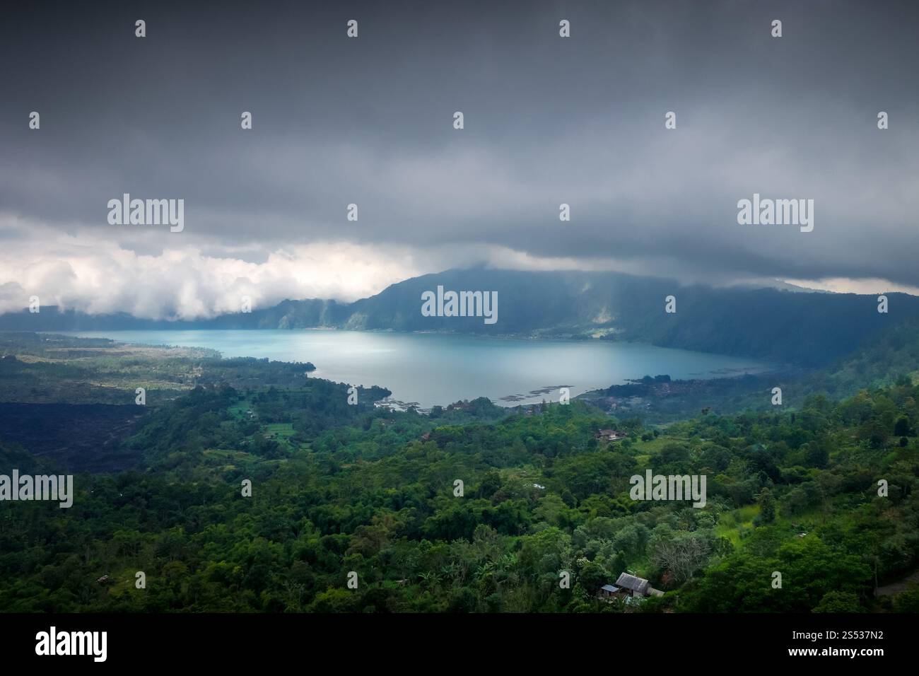 Gunung batur volcano and lake in Bali, Indonesia. Gunung batur volcano ...