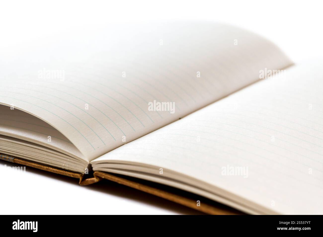 Open blank notebook mockup closeup view. Open blank notebook closeup view Stock Photo - Alamy