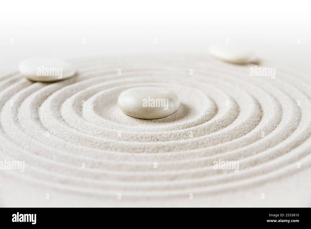 White stones in the sand. Zen japanese garden background scene. Zen ...