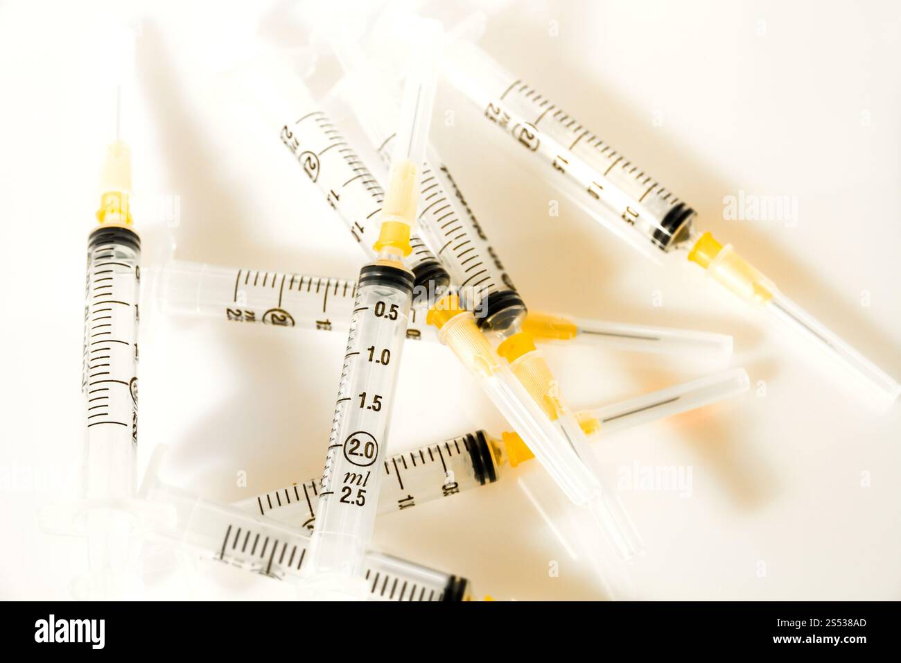 Group of syringes on white background. Syringes on white background ...
