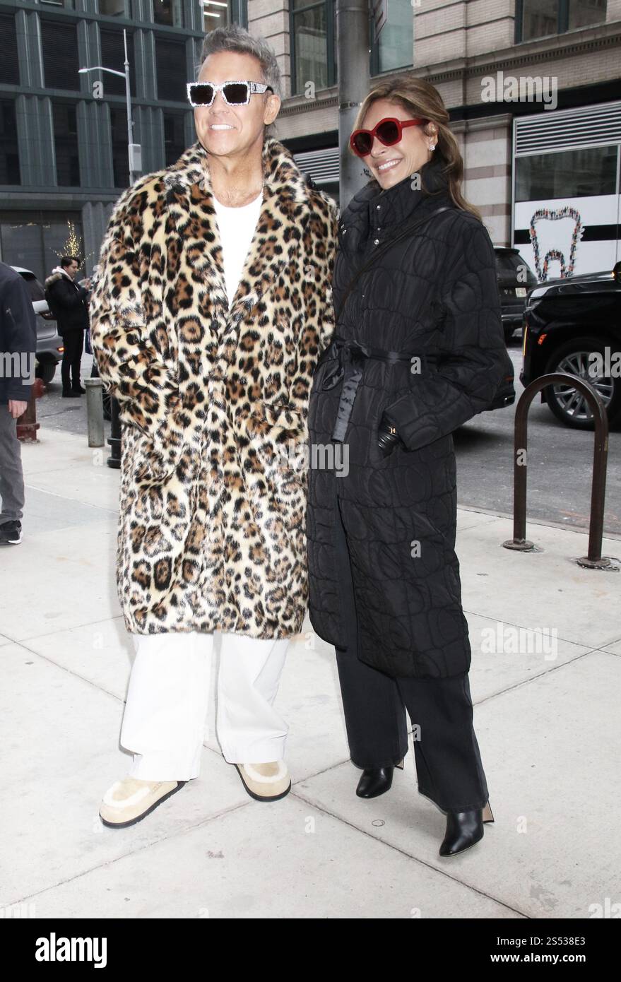 New York, NY, USA. 13th Jan, 2025. Robbie Williams and Ayda Field seen ...