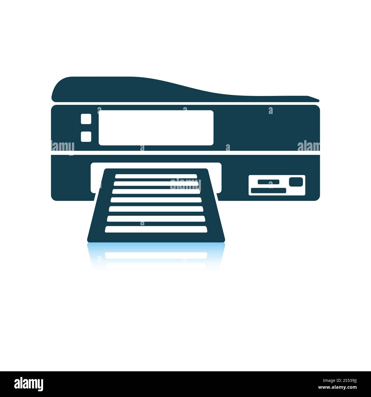 Printer icon. Shadow reflection design. Vector illustration Stock Photo ...