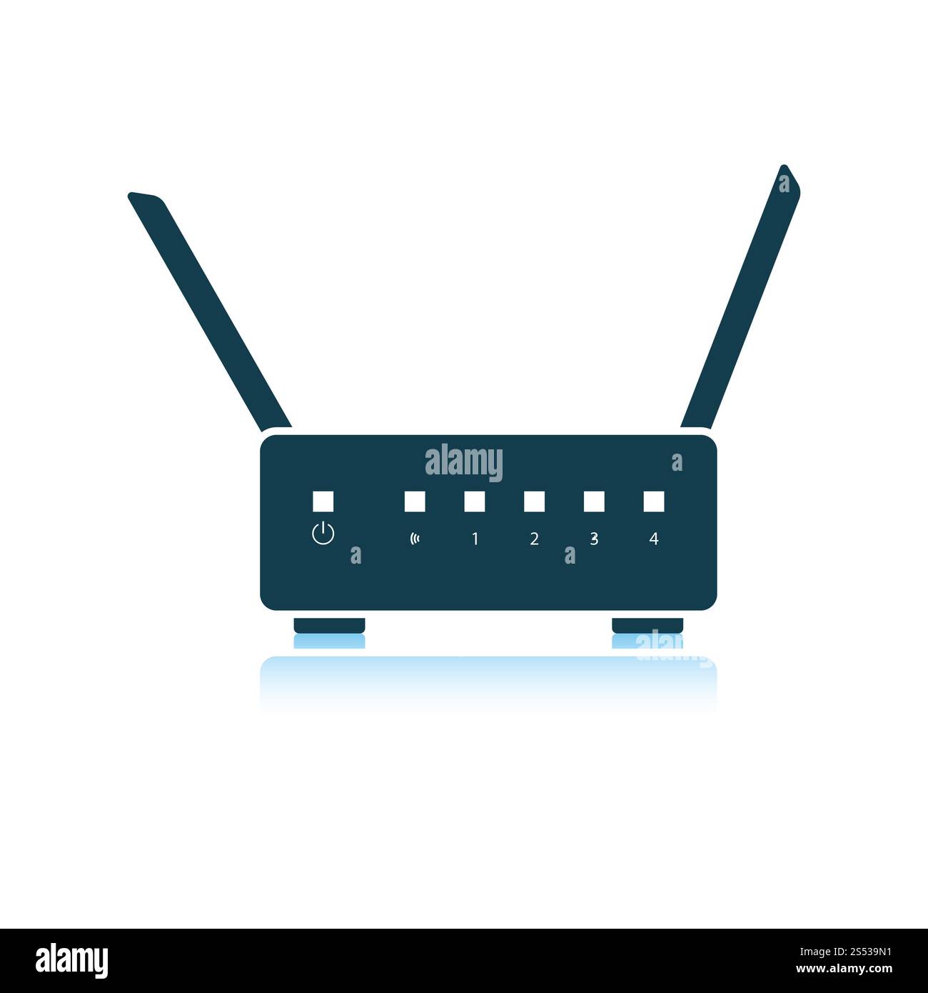 Wi-Fi router icon. Shadow reflection design. Vector illustration Stock ...