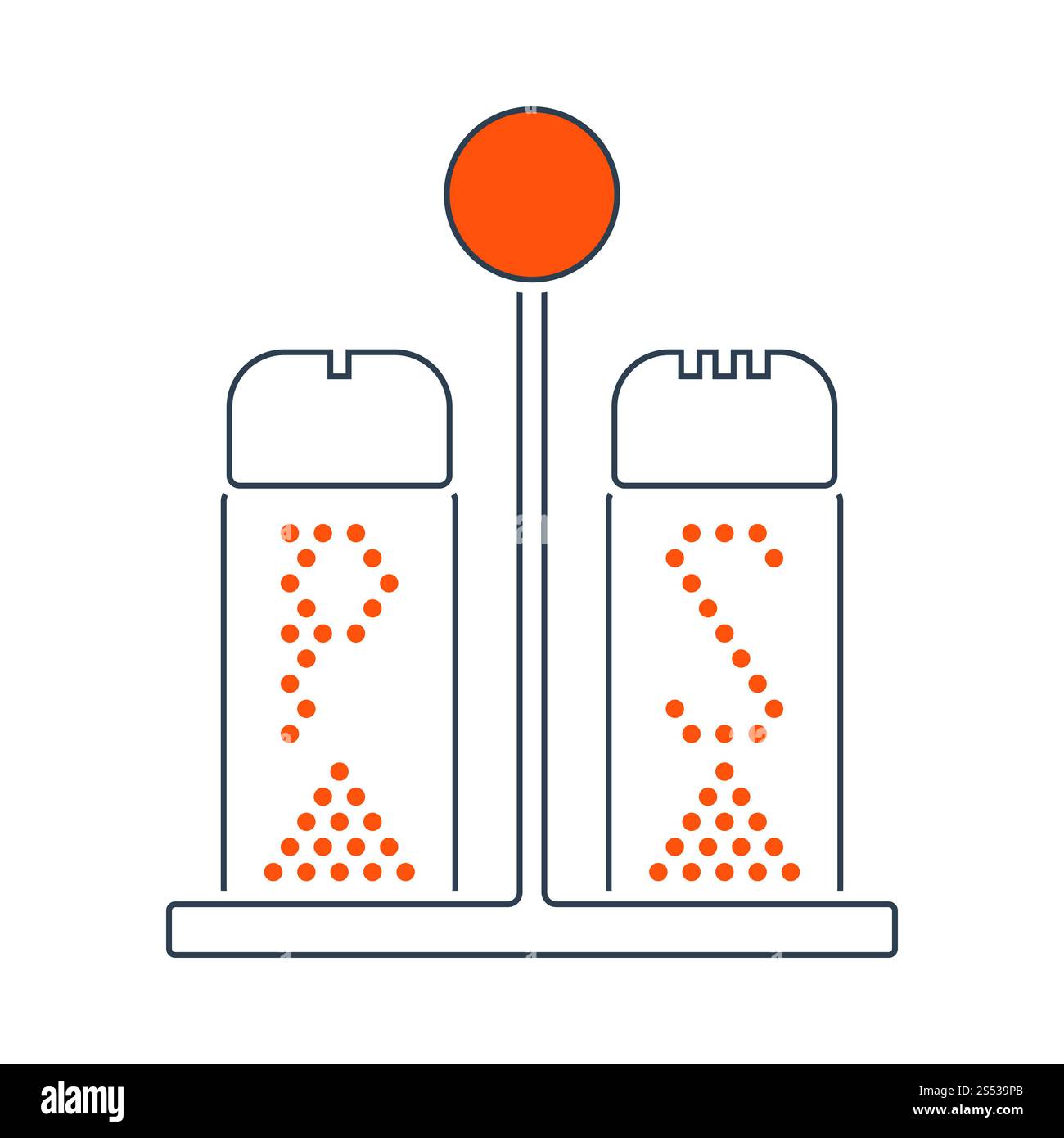 Icon Of Pepper And Salt. Thin Line With Red Fill Design. Vector ...