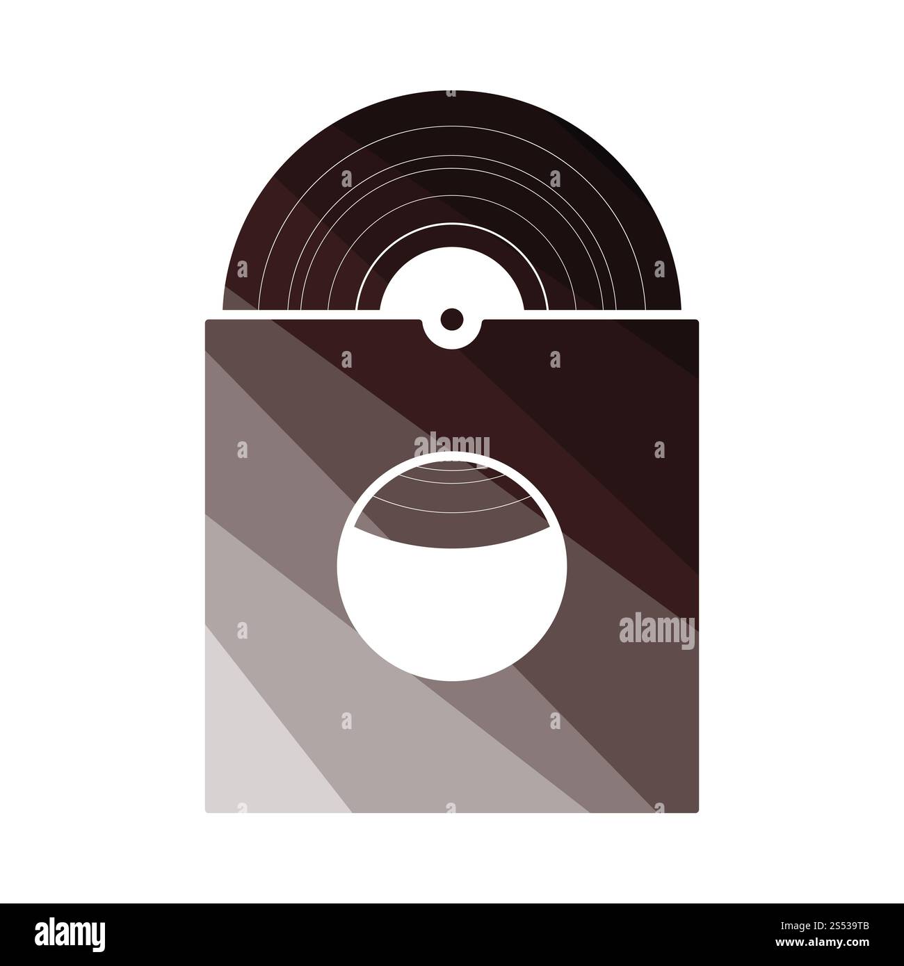 Vinyl record in envelope icon. Flat color design. Vector illustration ...