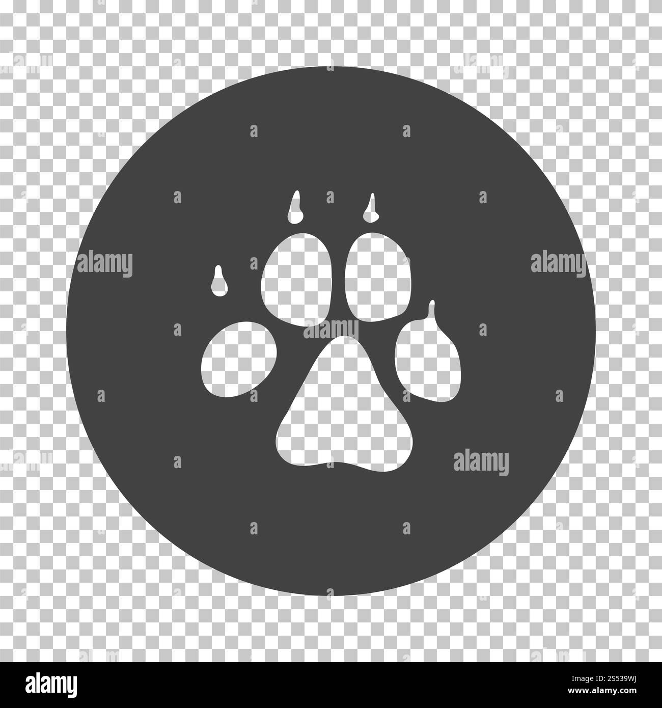 Dog trail icon. Subtract stencil design on tranparency grid. Vector ...