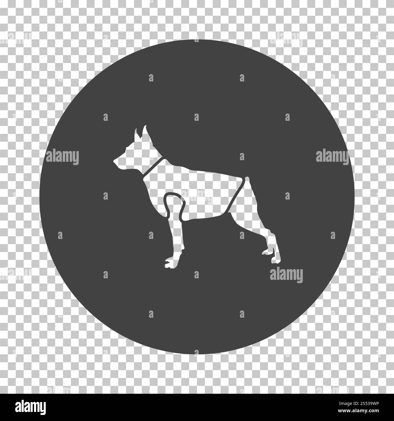 Dog cloth icon. Subtract stencil design on tranparency grid. Vector ...
