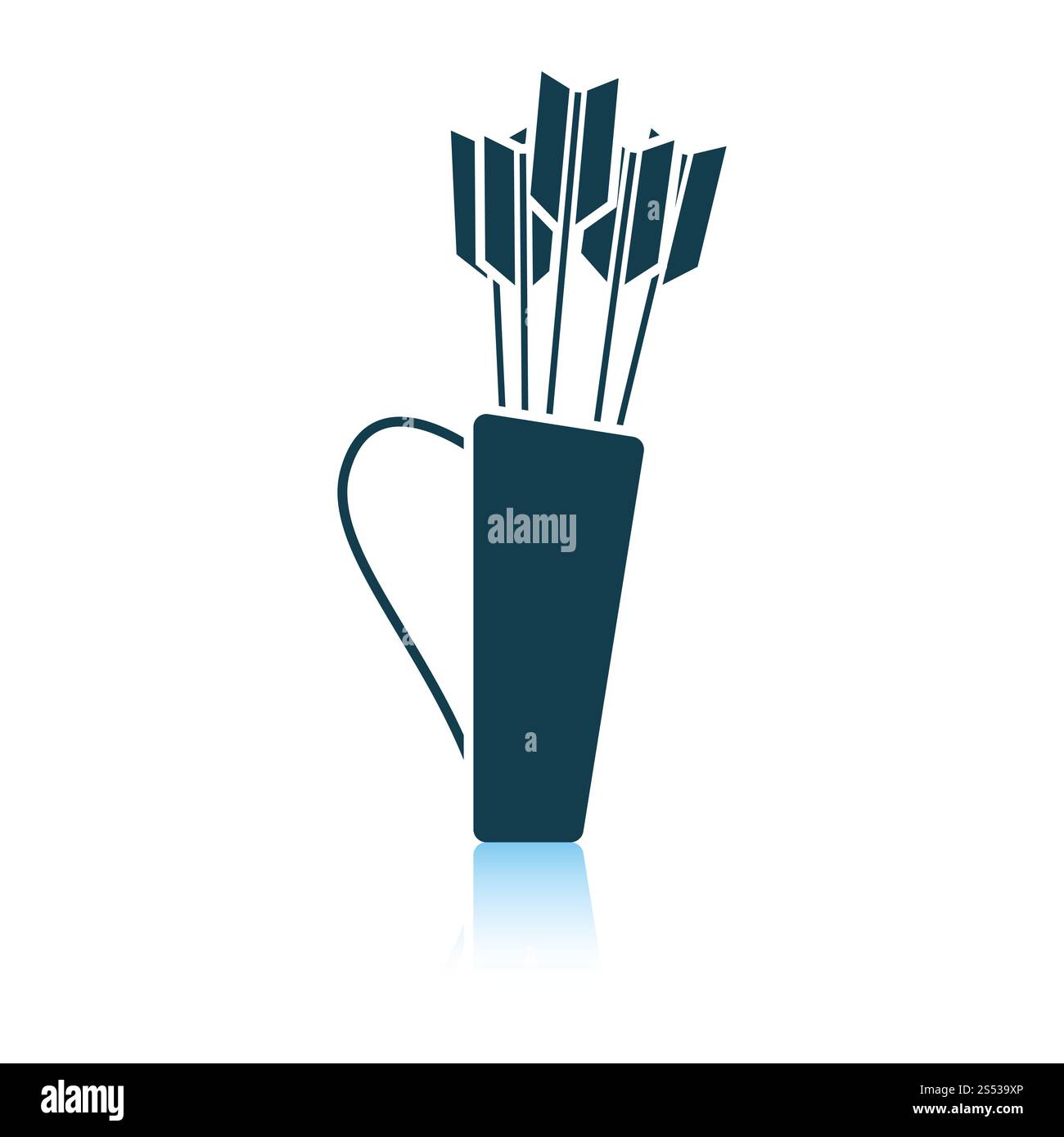 Quiver with arrows icon. Shadow reflection design. Vector illustration ...