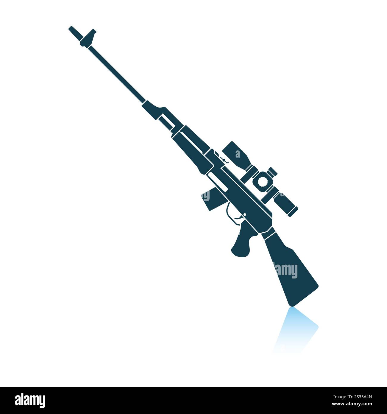 Sniper rifle icon. Shadow reflection design. Vector illustration Stock ...