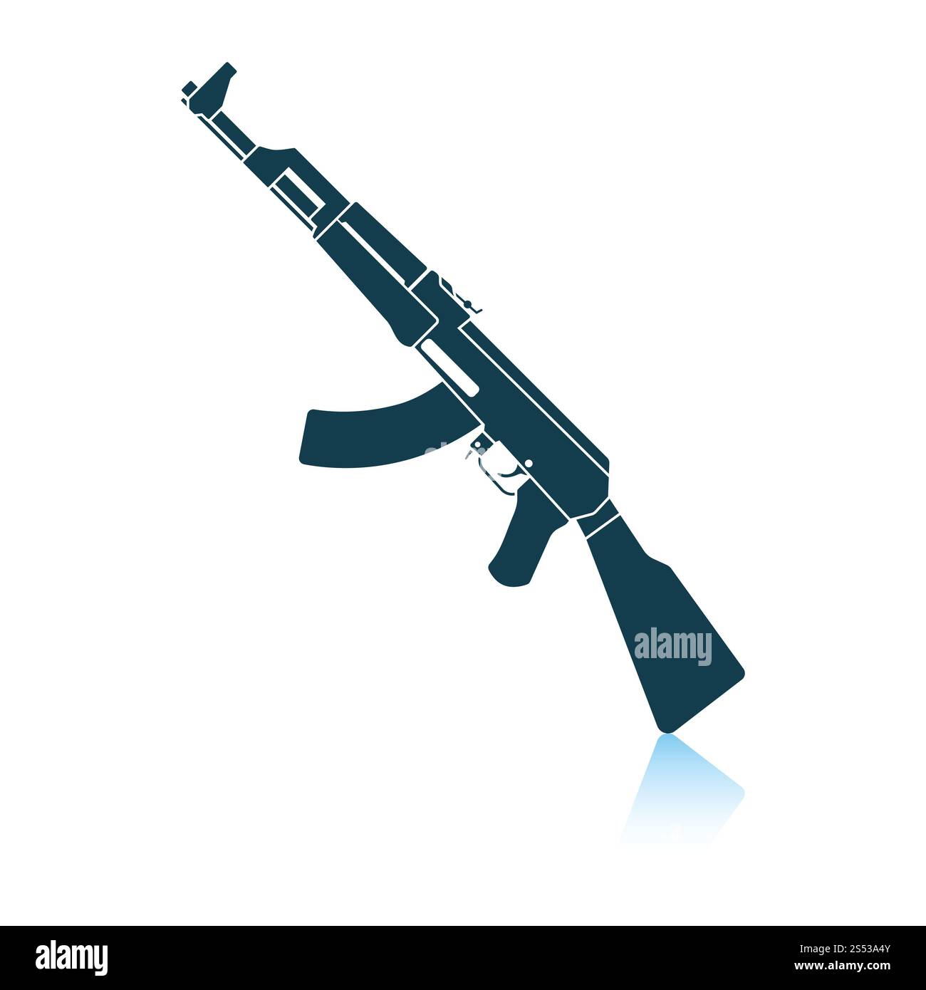 Rassian weapon rifle icon. Shadow reflection design. Vector ...
