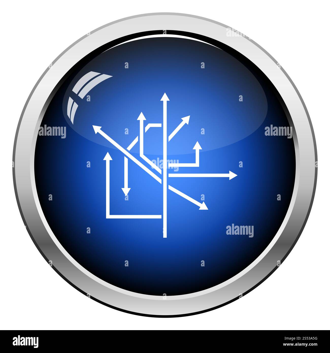 Direction Arrows Icon. Glossy Button Design. Vector Illustration Stock ...