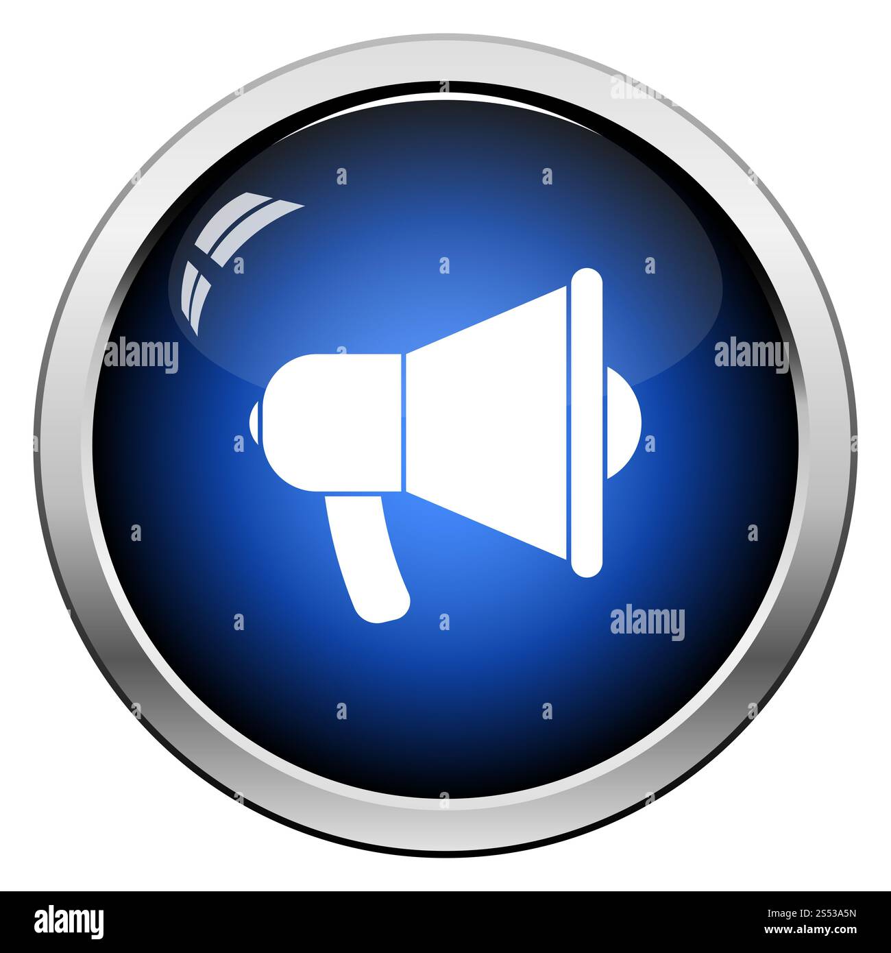 Promotion Megaphone Icon. Glossy Button Design. Vector Illustration ... Promotion Megaphone Icon. Glossy Button Design. Vector Illustration ...