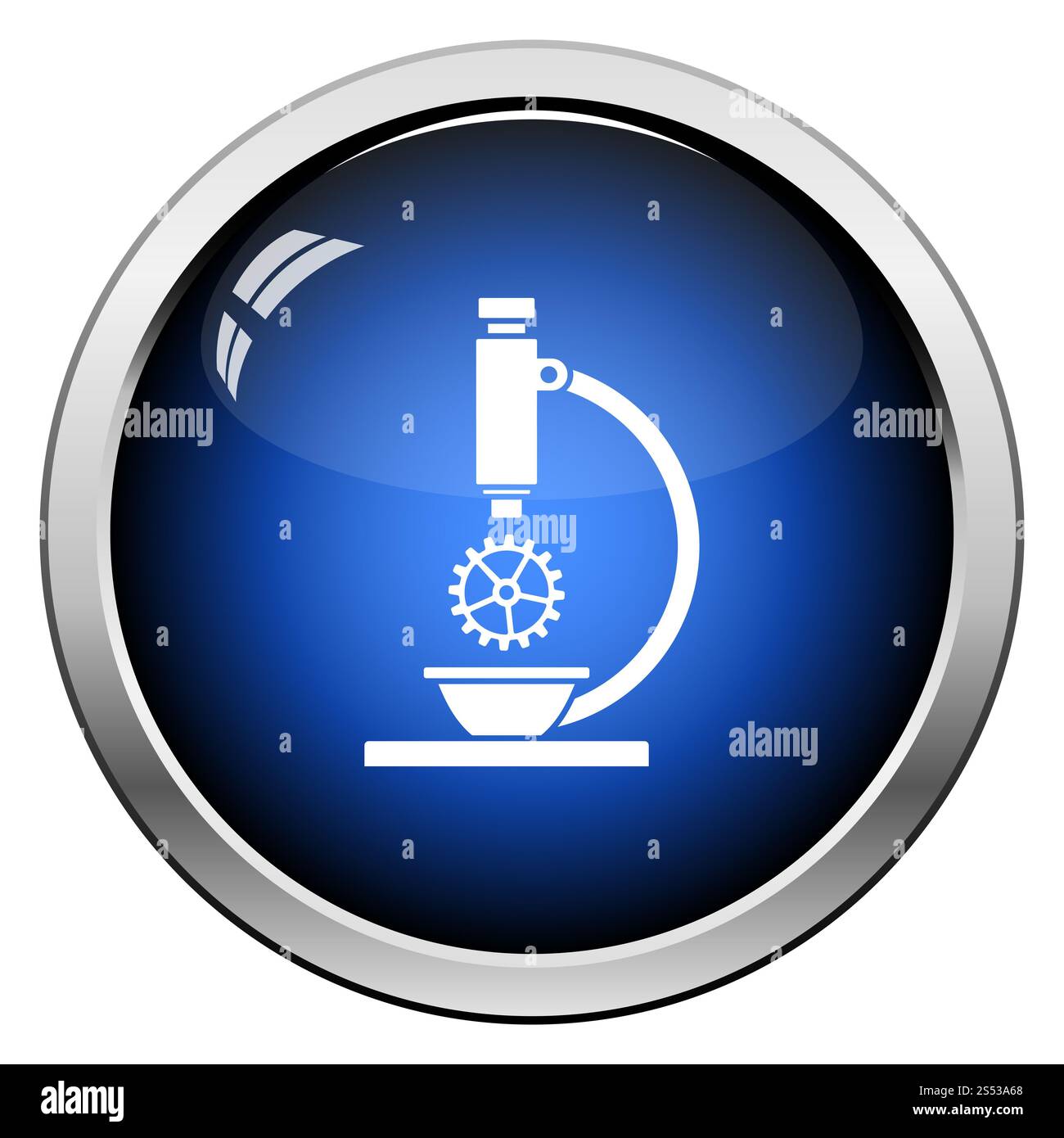 Research Icon. Glossy Button Design. Vector Illustration Stock Photo ...