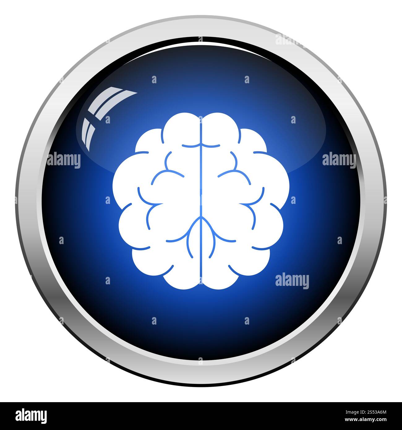 Brainstorm Icon. Glossy Button Design. Vector Illustration Stock Photo - Alamy