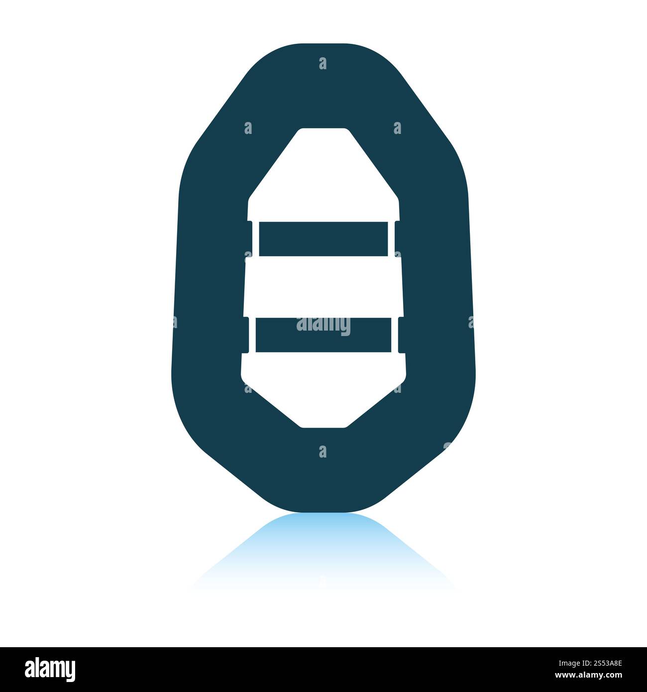 Icon of rubber boat . Shadow reflection design. Vector illustration ...