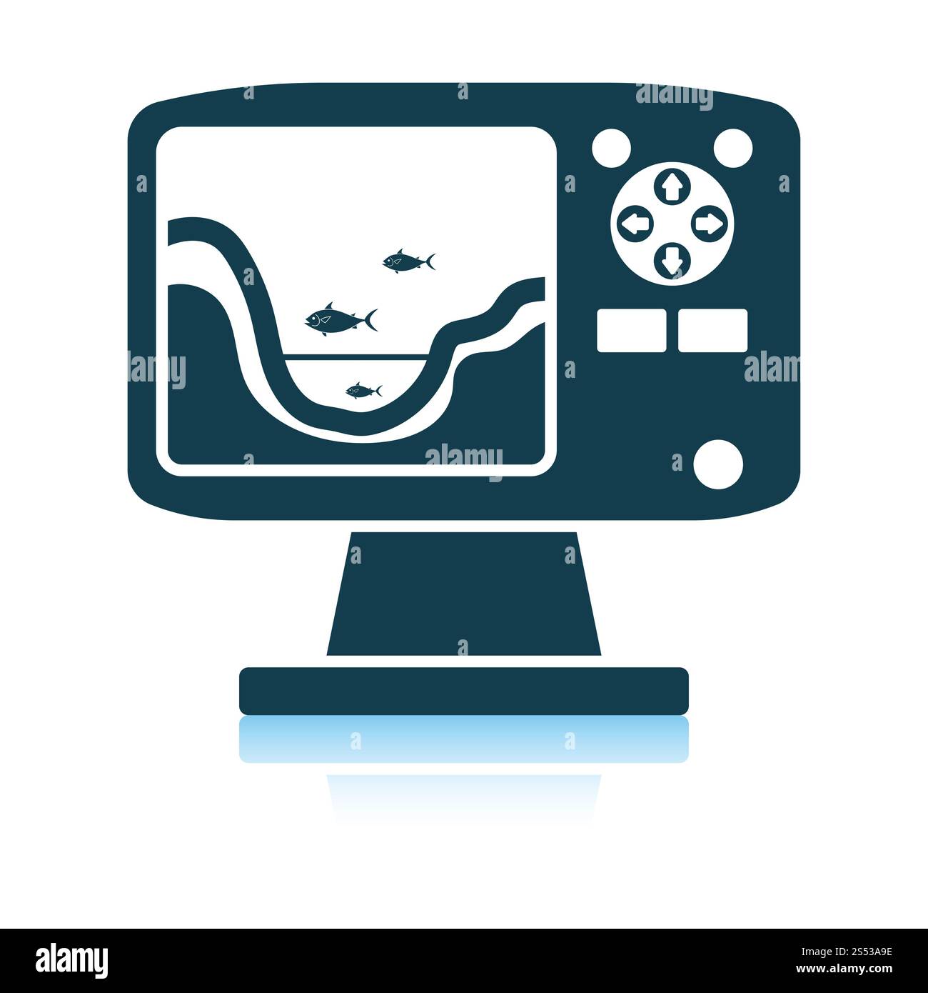 Icon of echo sounder . Shadow reflection design. Vector illustration ...