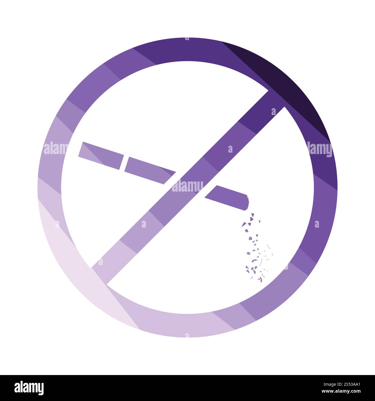 No smoking icon. Flat color design. Vector illustration Stock Photo - Alamy