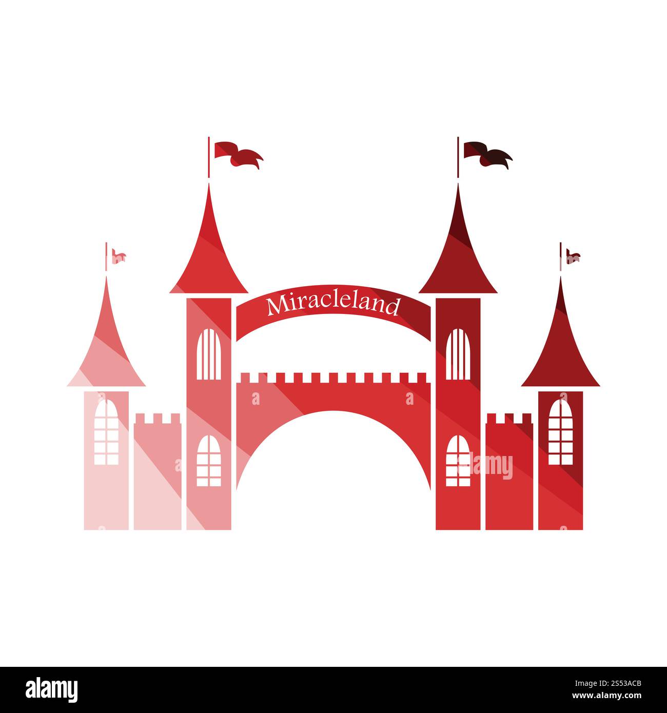 Amusement park entrance icon. Flat color design. Vector illustration ...