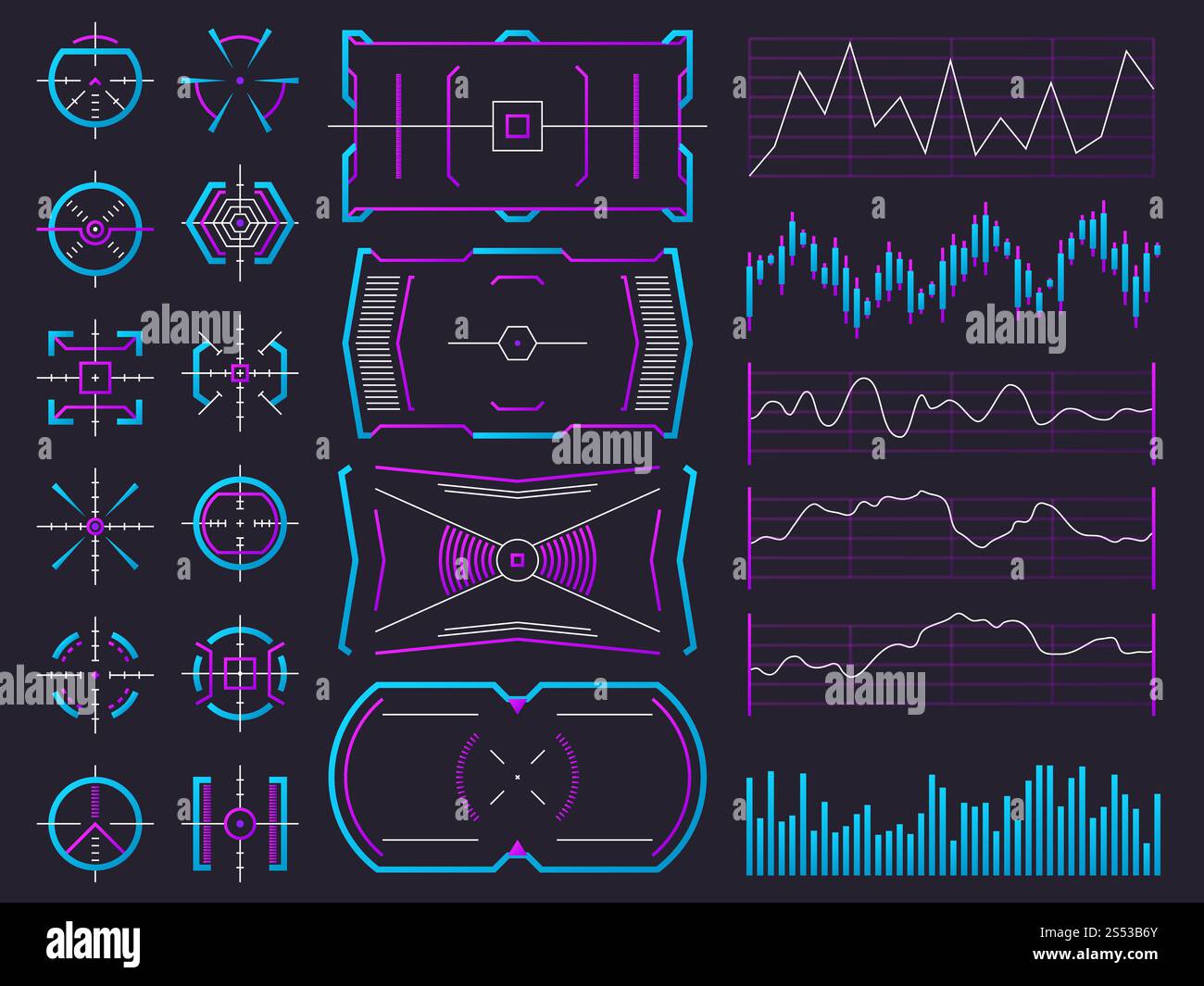 Futuristic ui design hologram screens chart hi-res stock photography and images - Alamy