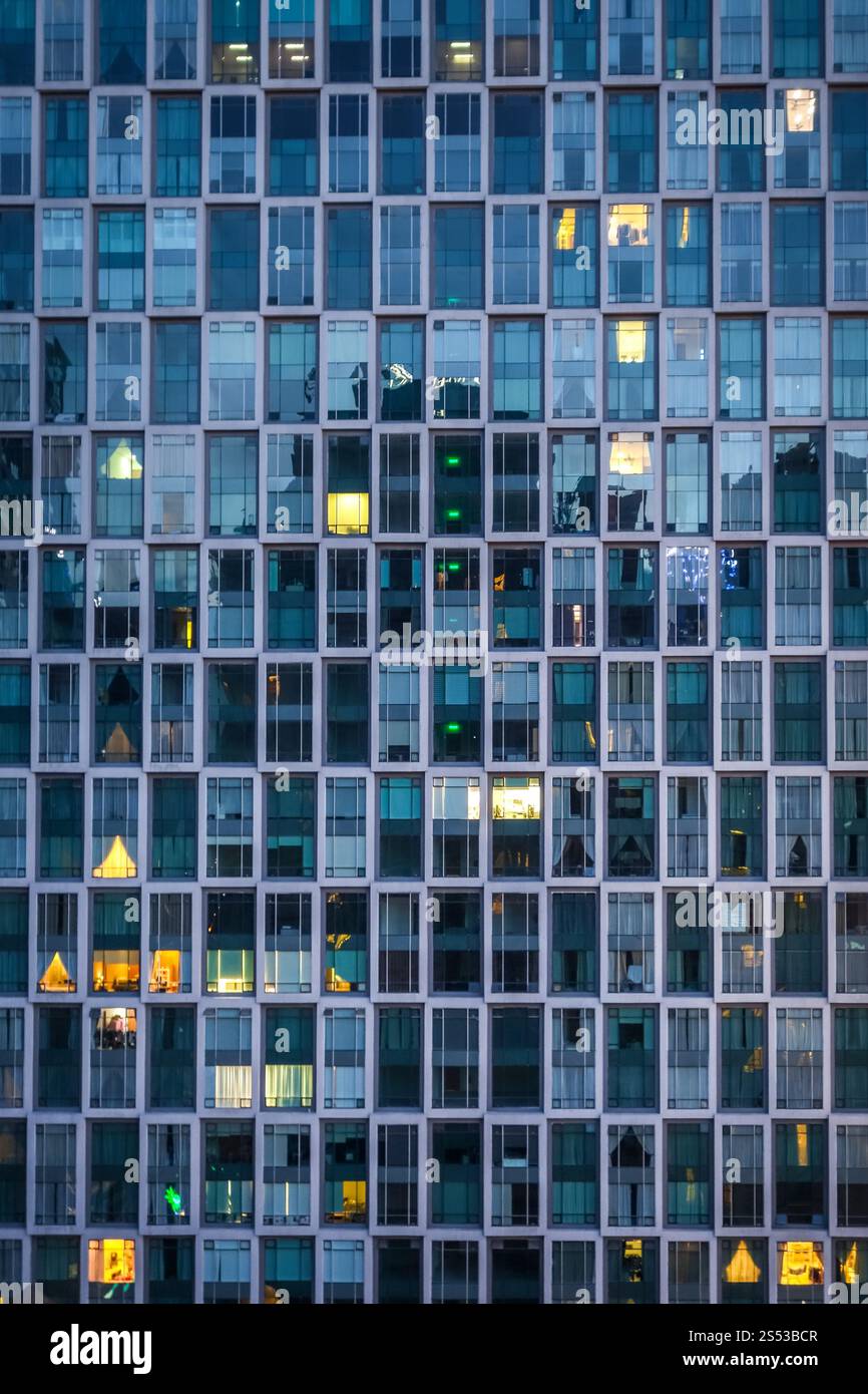 Modern office building facade and windows, front view. Modern building ...
