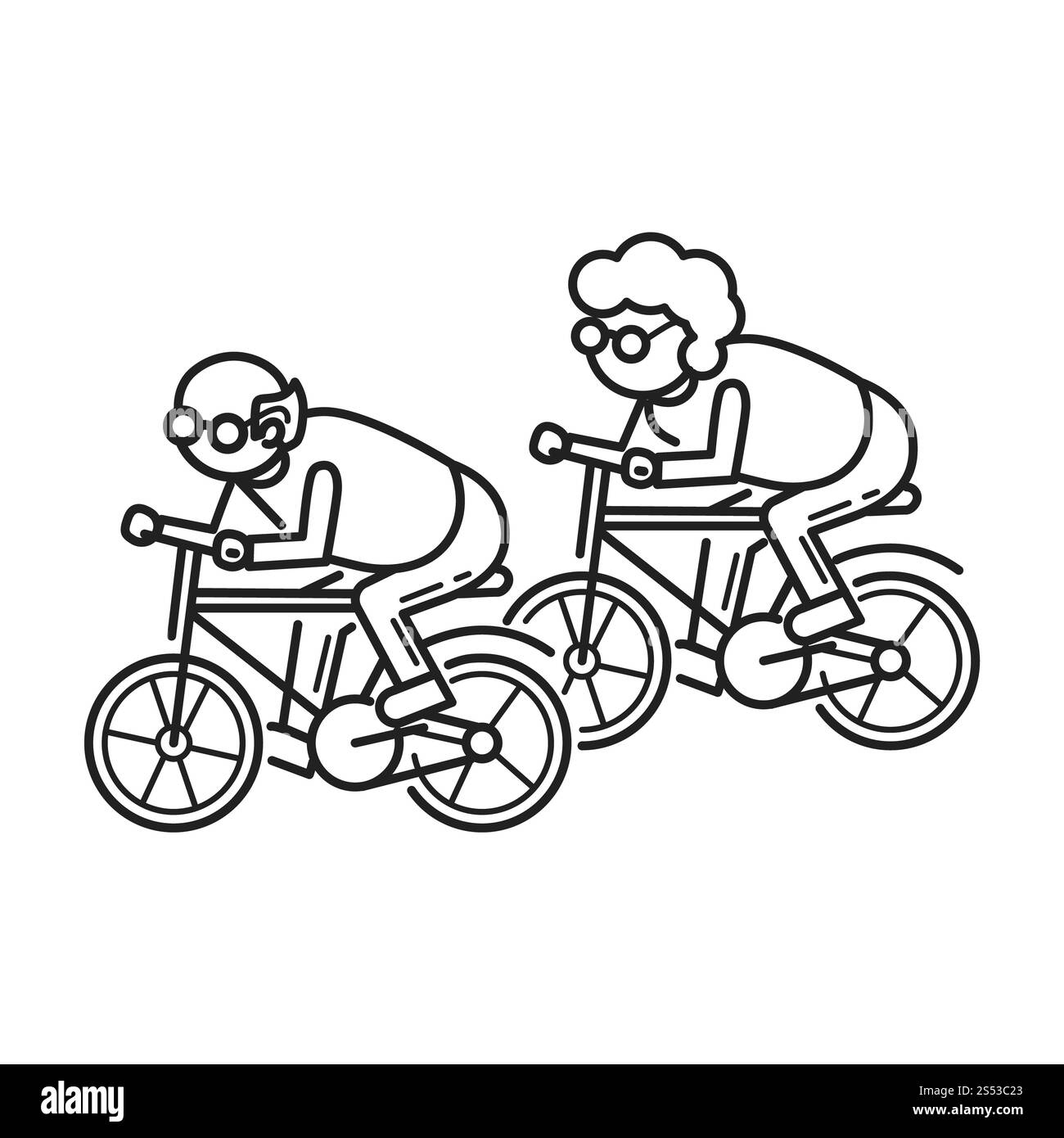 Female bicycle white background Black and White Stock Photos & Images ...