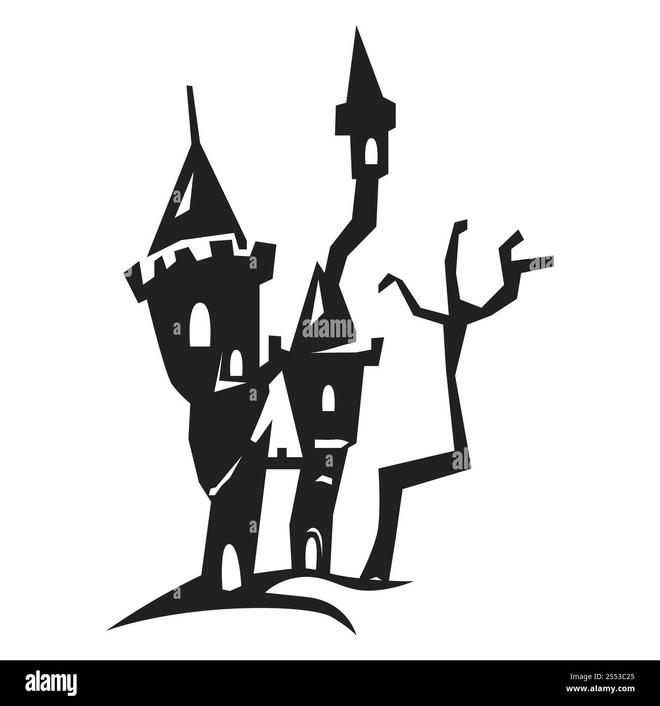 Scary castle icon. Simple illustration of scary castle vector icon for ...