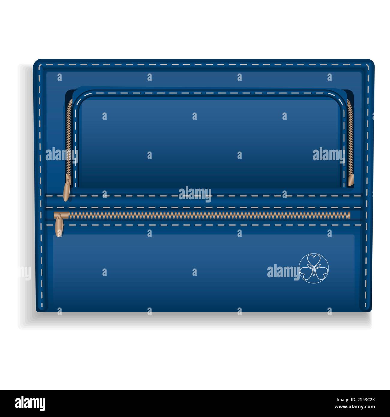 Blue leather folder icon. Realistic illustration of blue leather folder ...