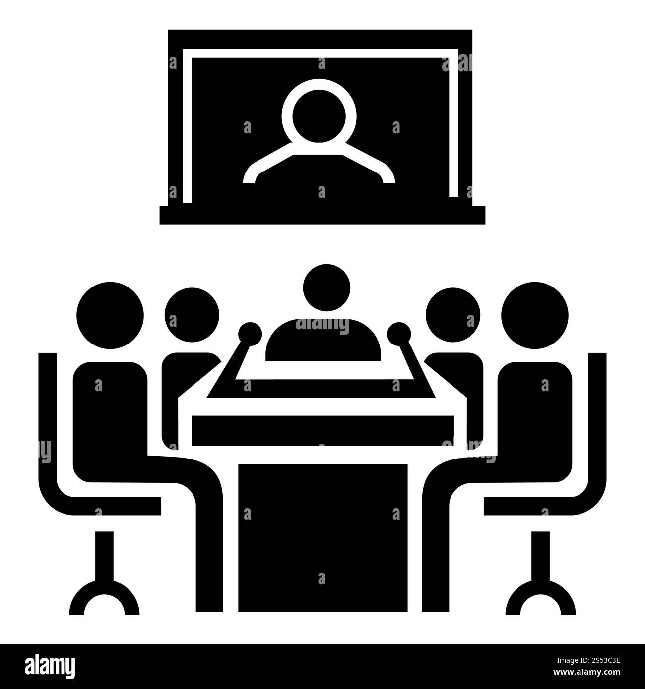 Video conference icon. Simple illustration of video conference vector ...
