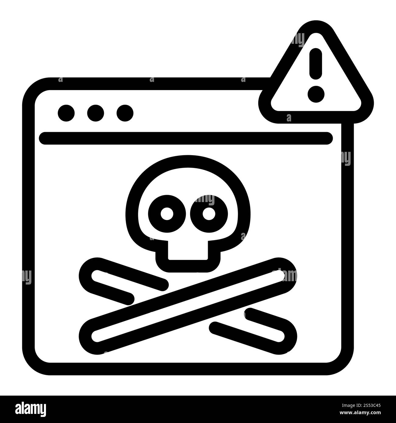 Virus computer danger icon. Outline virus computer danger vector icon ...
