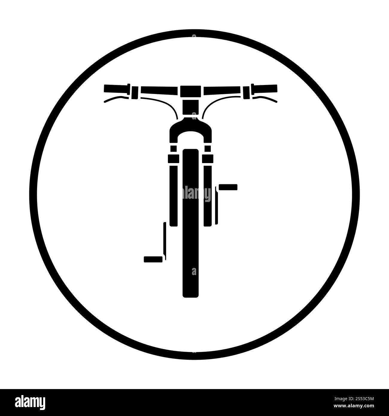 Bike icon front view. Thin Circle Stencil Design. Vector Illustration ...