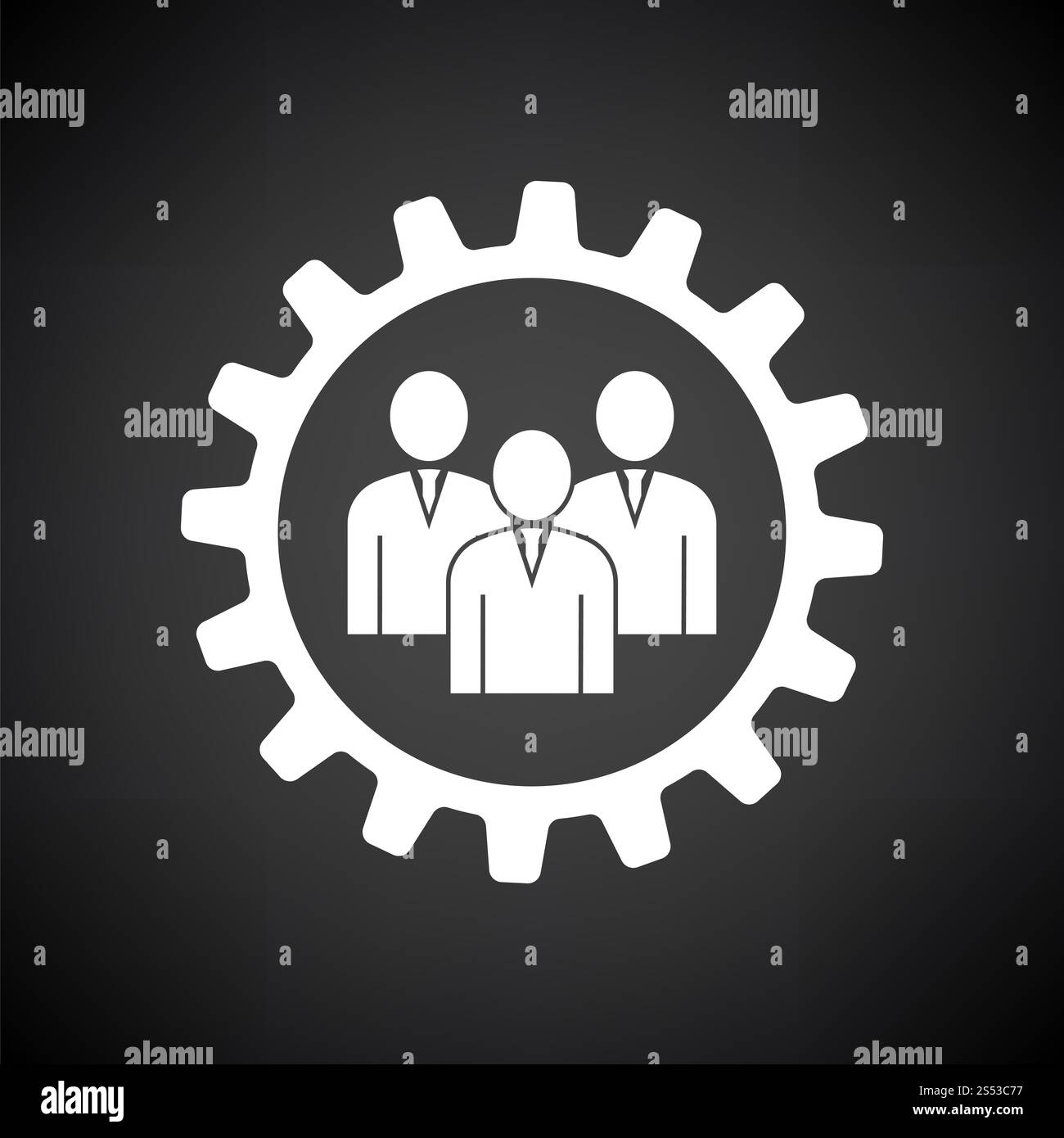 Teamwork Icon. White on Black Background. Vector Illustration Stock ...
