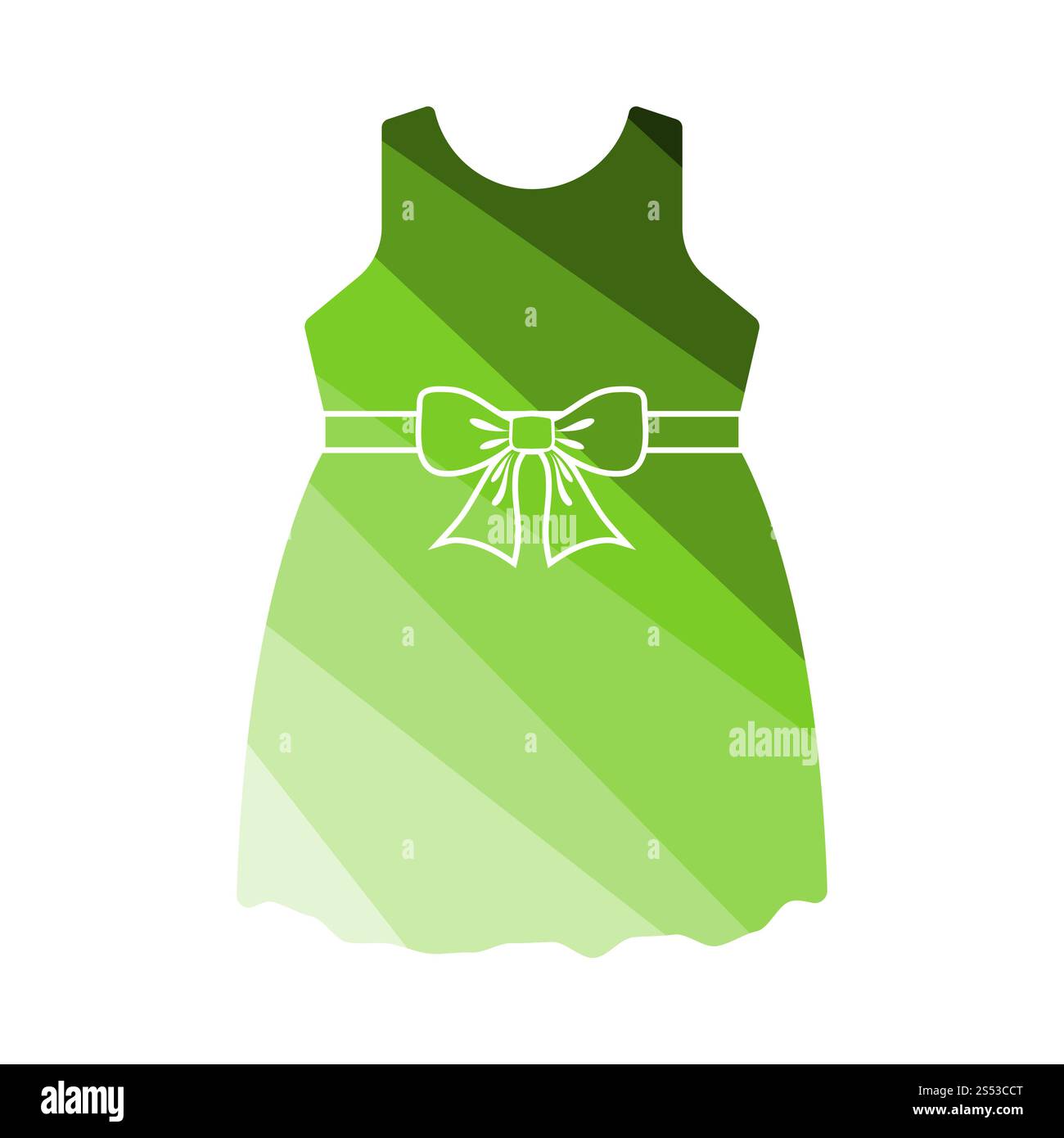 Baby Girl Dress Icon. Flat Color Ladder Design. Vector Illustration ...