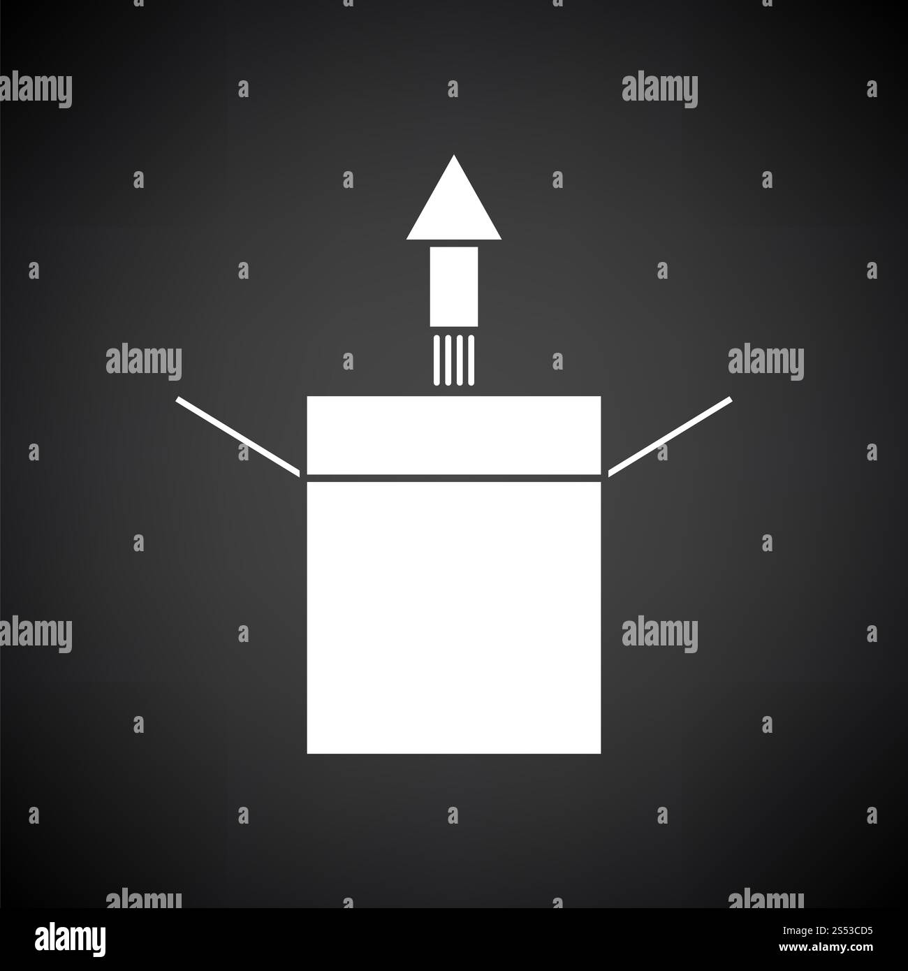 Product Release Icon. White on Black Background. Vector Illustration ...